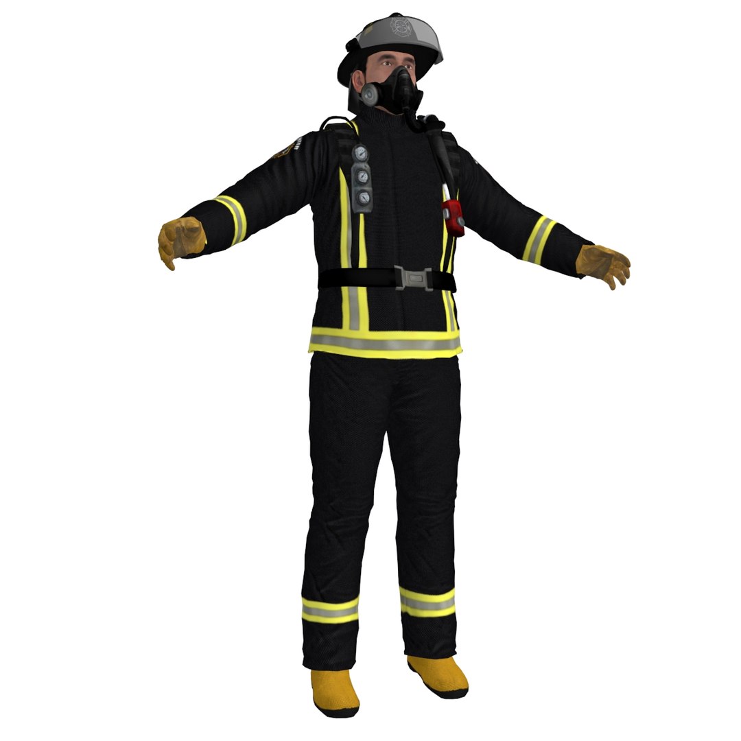 Fireman Ready 3d Model