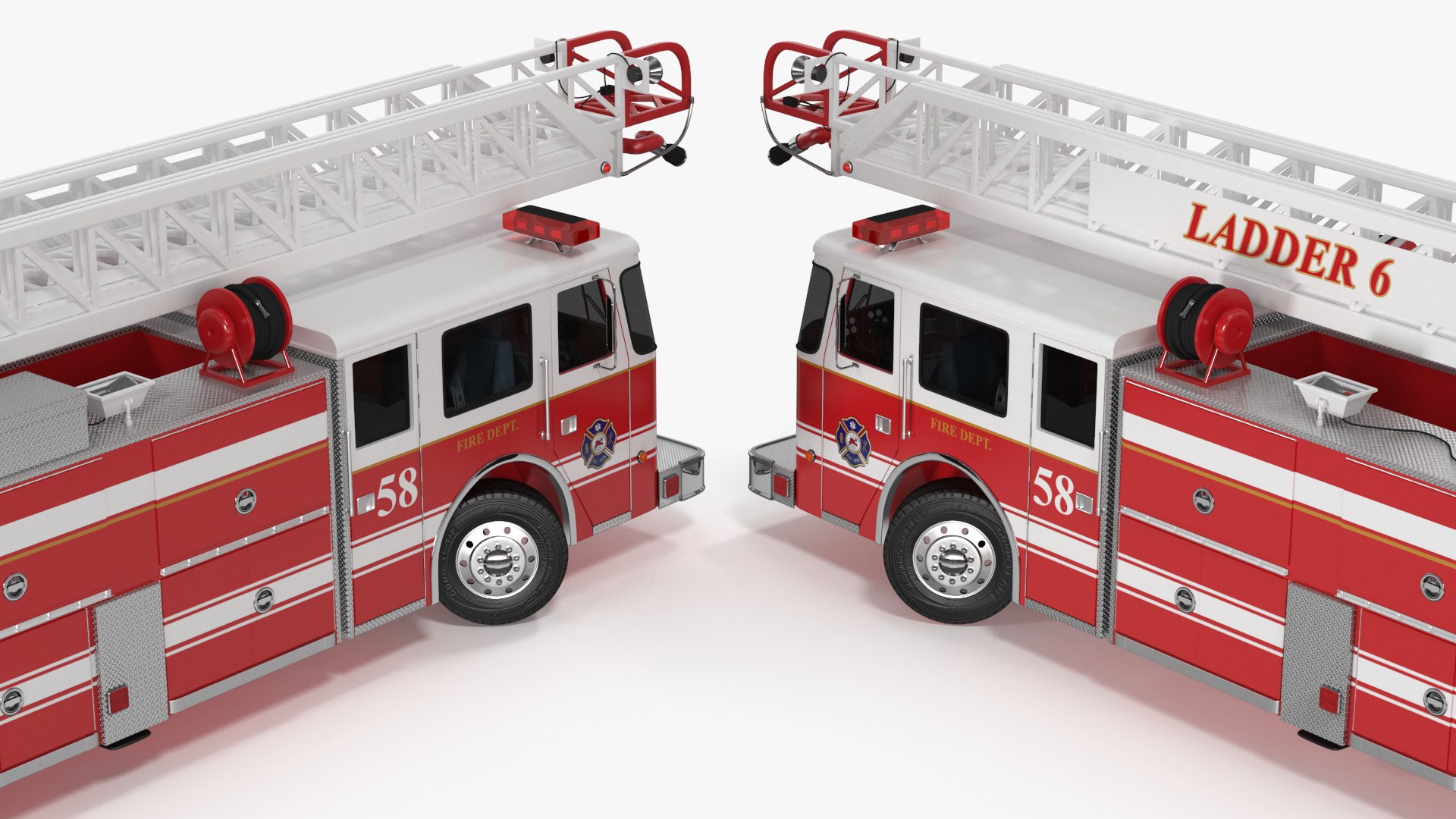 3D Rear Mount Ladder Fire Truck Rigged for Cinema 4D - TurboSquid 2136645