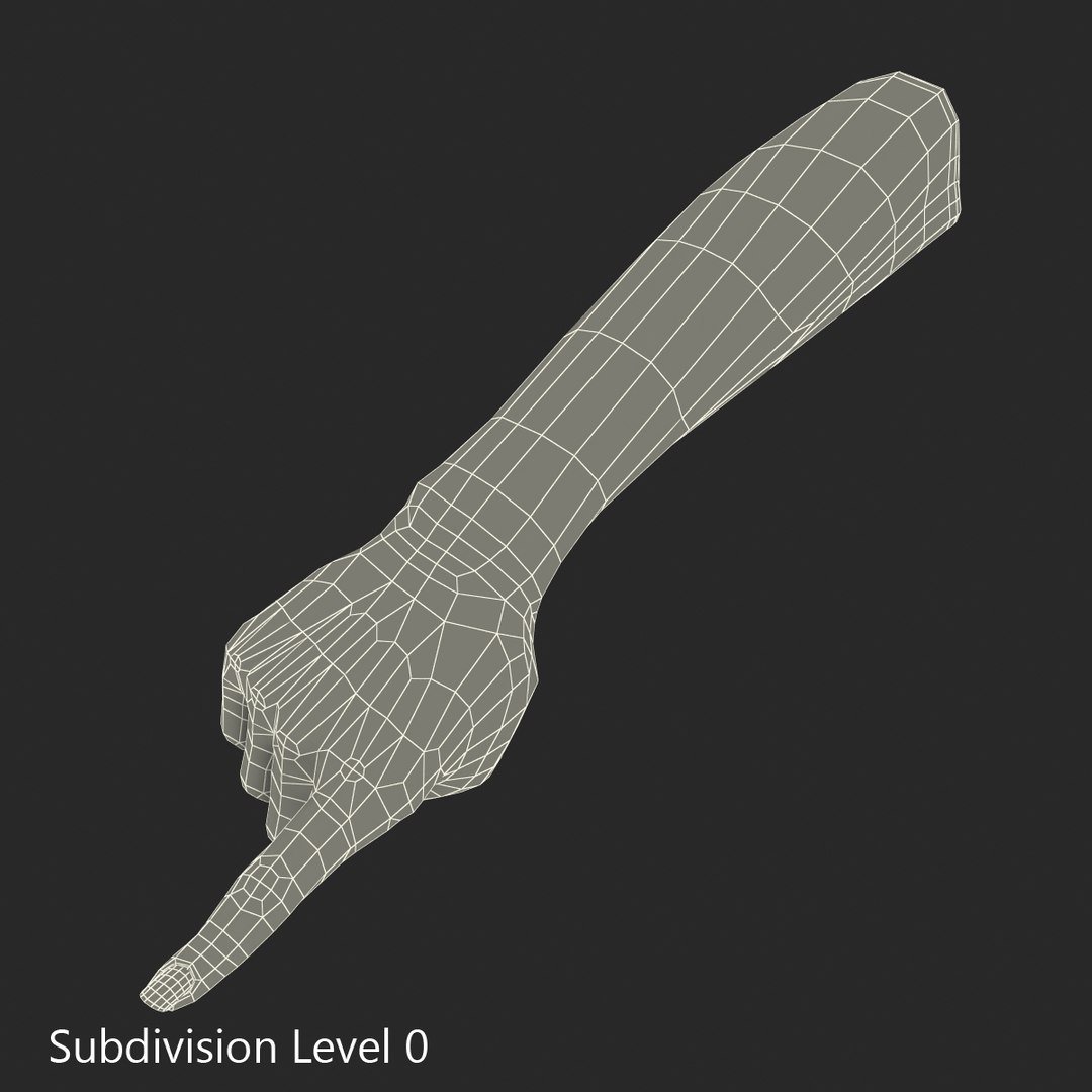 3d model female hand 3 pose