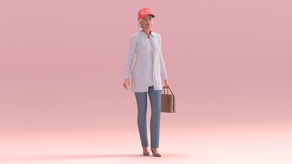 modelo 3d Mujer mayor con sombrero MAGA - TurboSquid 2302539