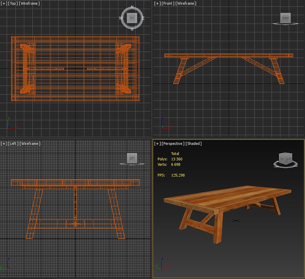 Basque Teak Coffee Table 3D Model - TurboSquid 1977952