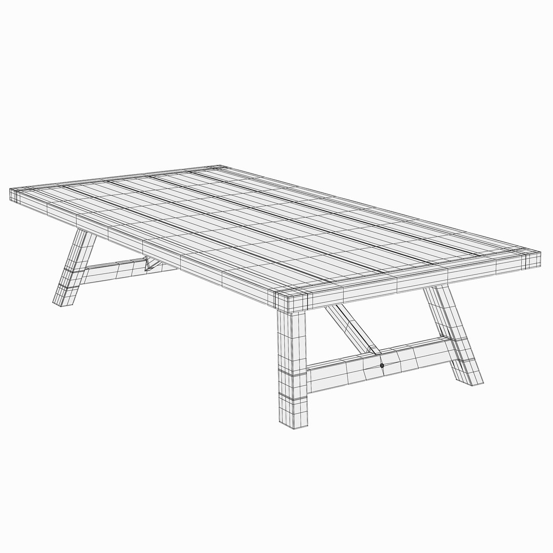 Basque Teak Coffee Table 3D Model - TurboSquid 1977952