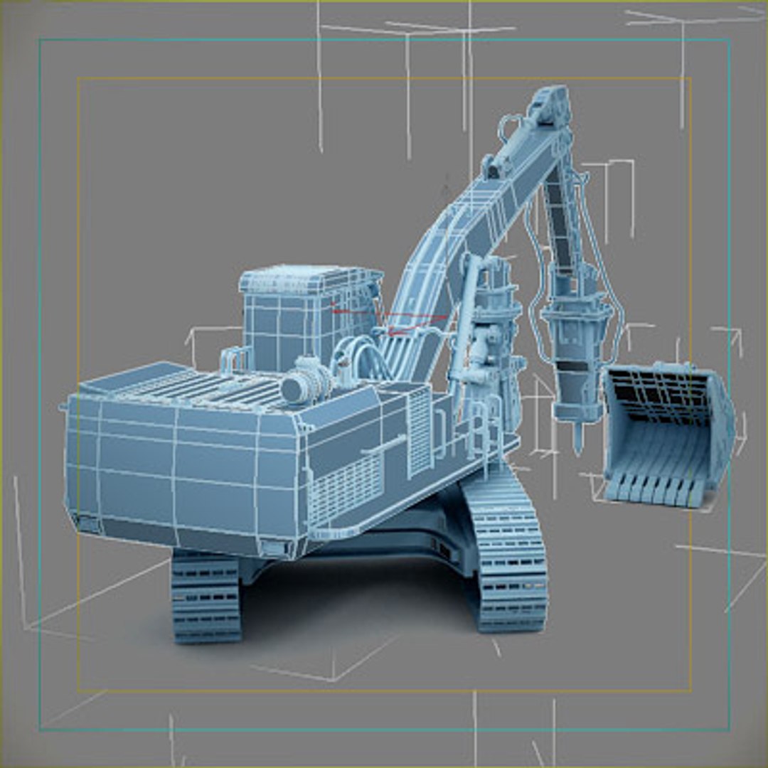 Excavator Attachment 3d Model