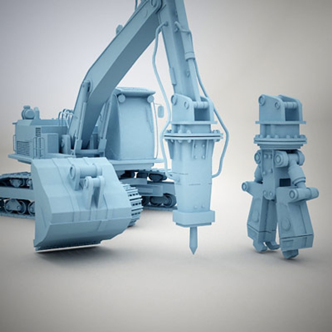 Excavator Attachment 3d Model