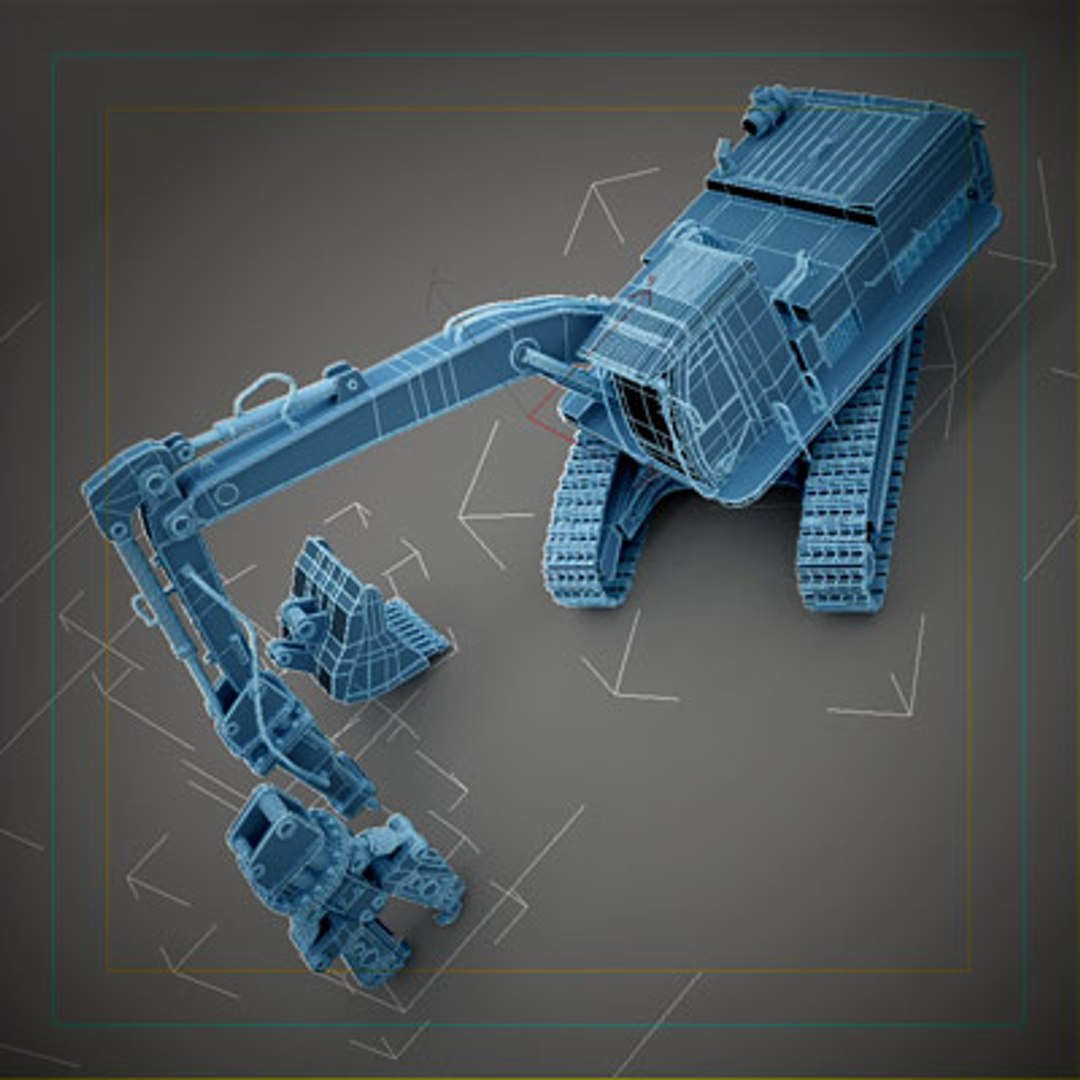 Excavator Attachment 3d Model