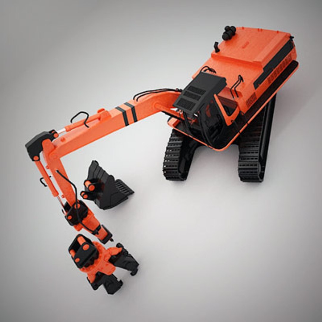 Excavator Attachment 3d Model