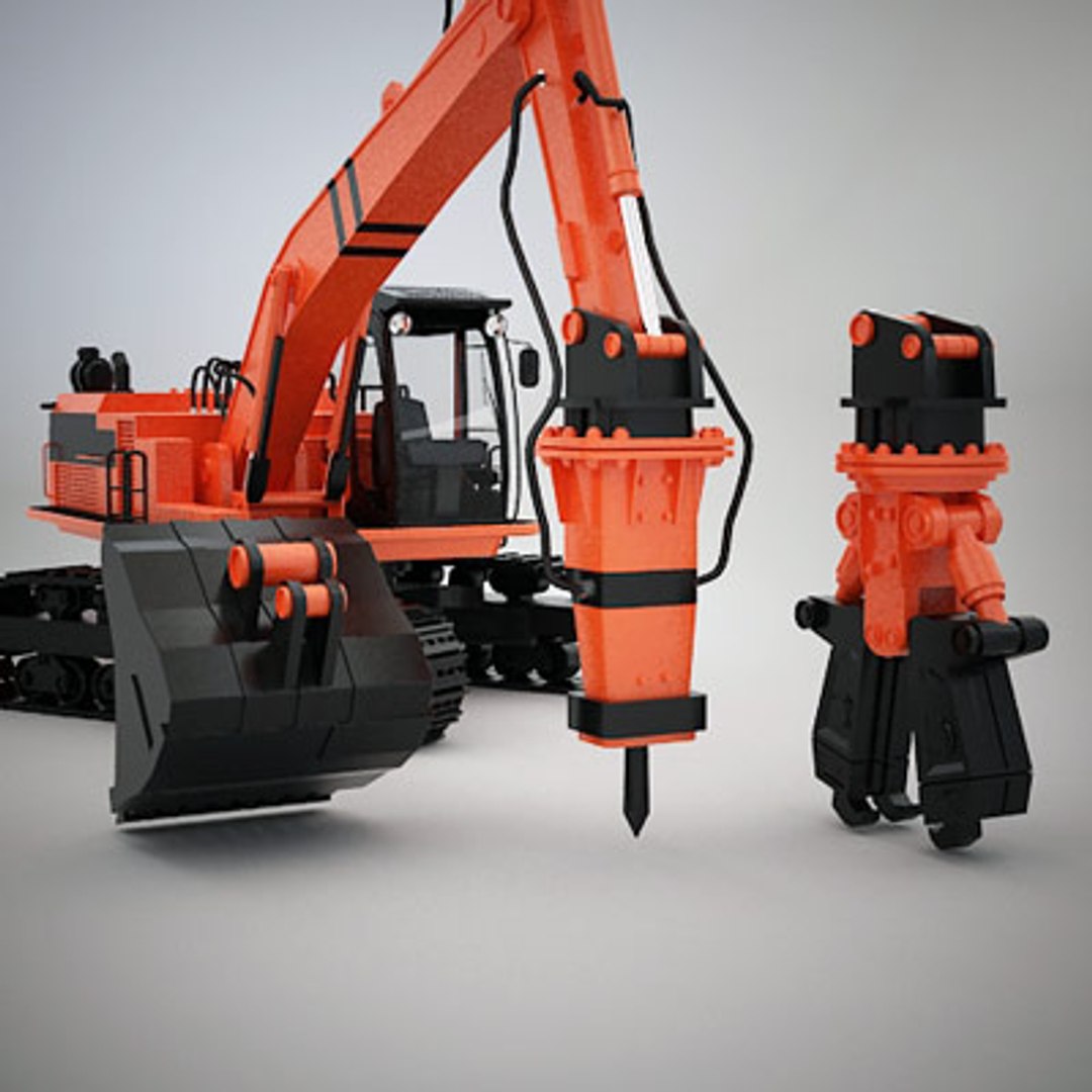Excavator Attachment 3d Model