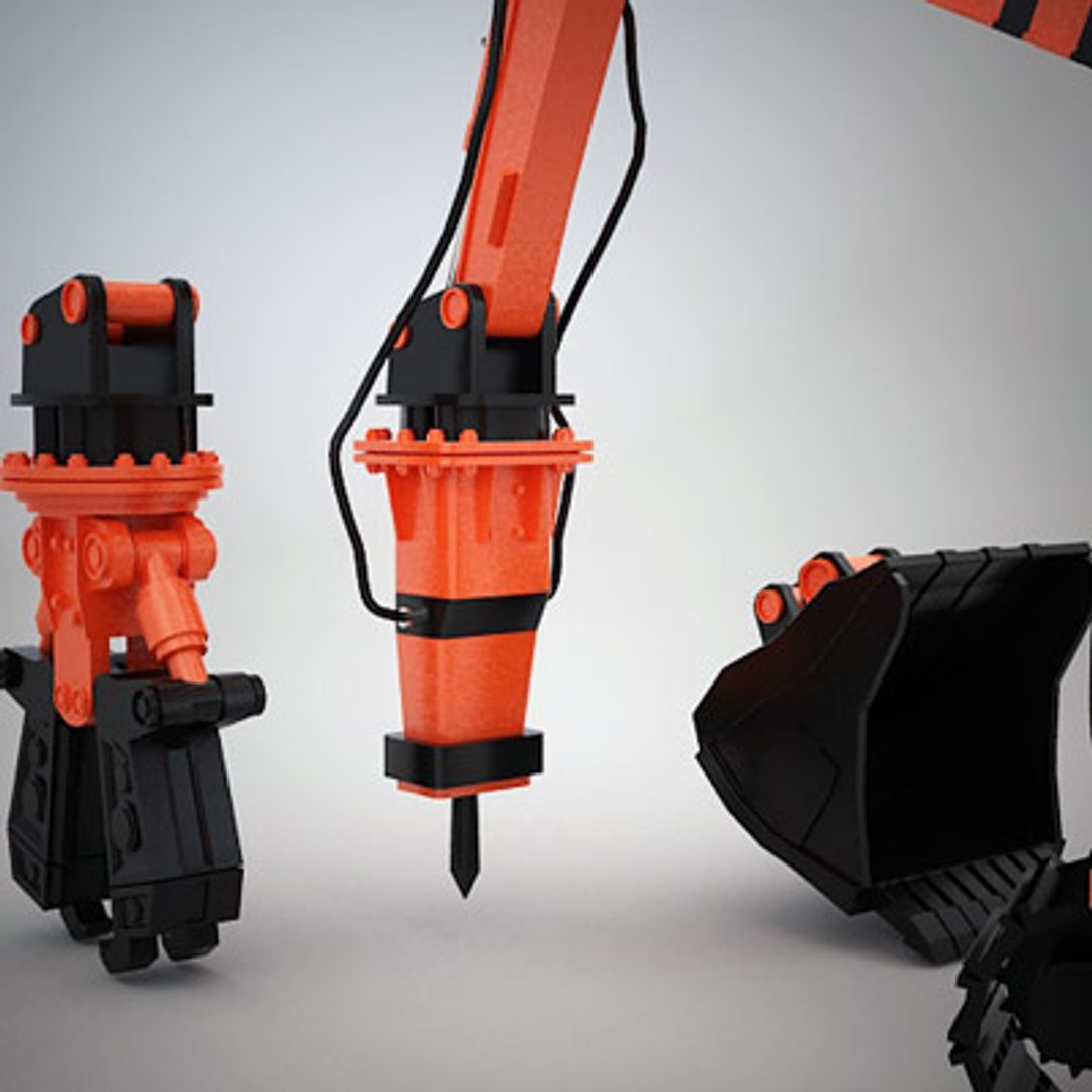 Excavator Attachment 3d Model