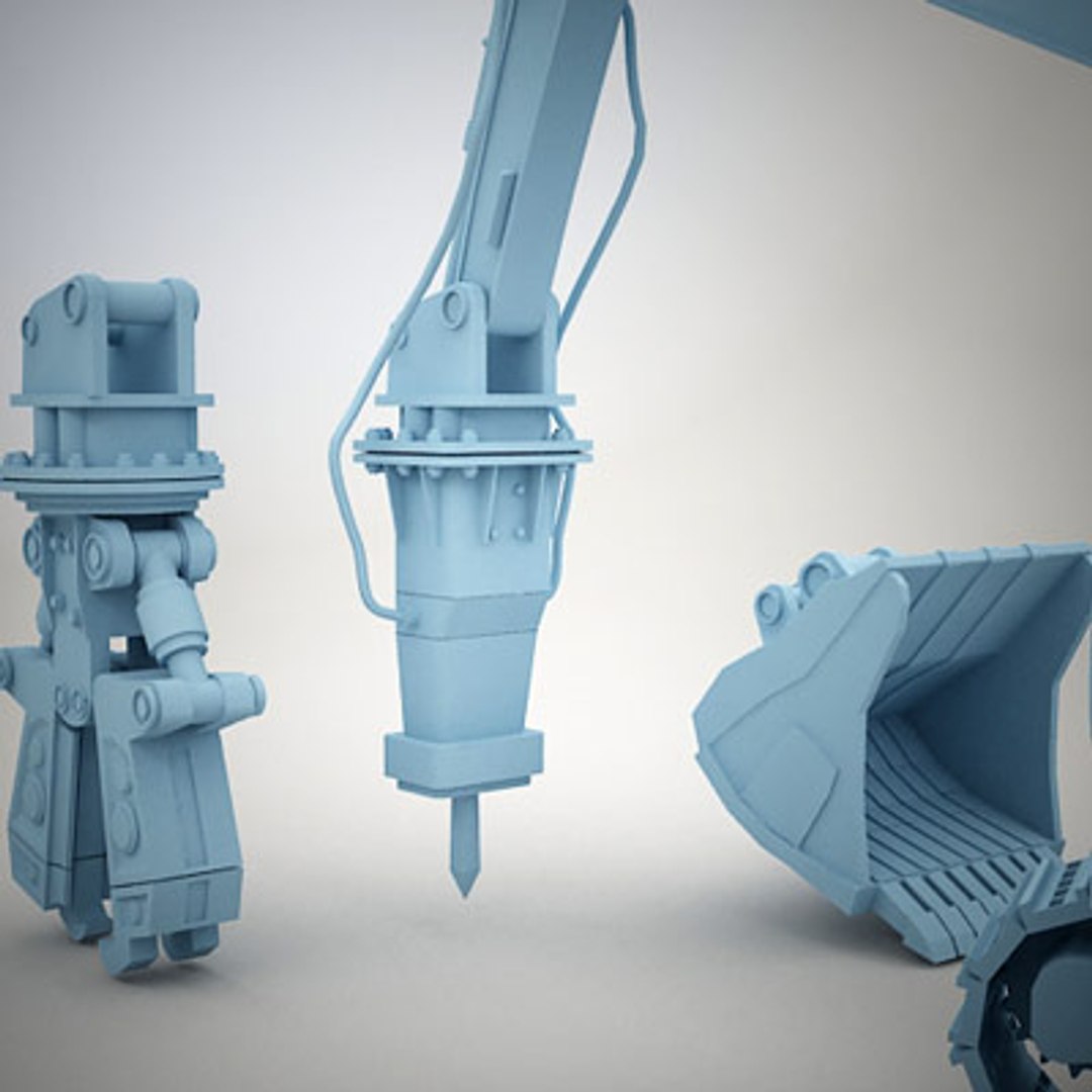 Excavator Attachment 3d Model