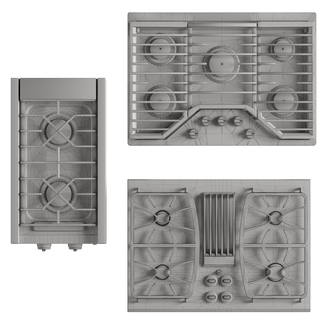 3 Ge Cooktops 3D Model - TurboSquid 2113686
