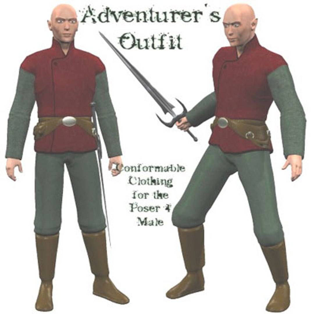 3d Male Adventure Outfit Model