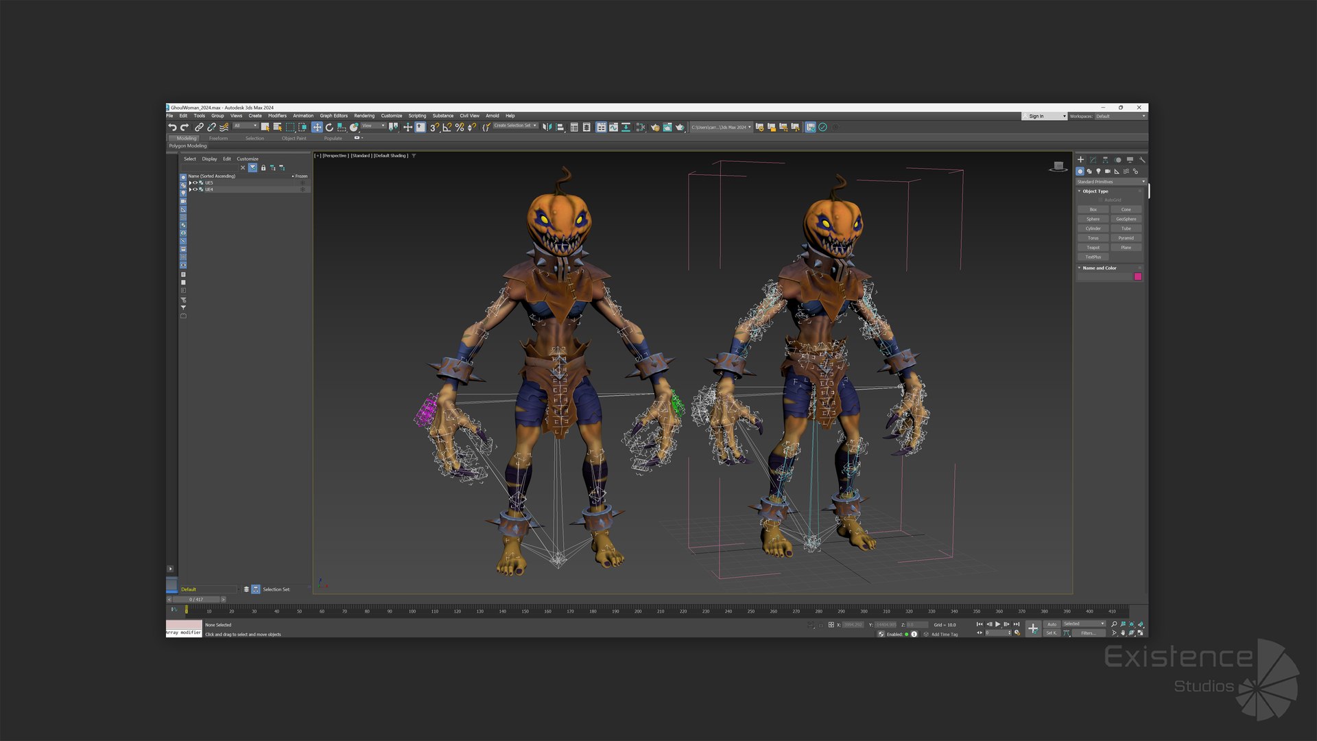Stylized Ghoul Woman - Pumpkin Halloween - 54 Model - TurboSquid 2283578