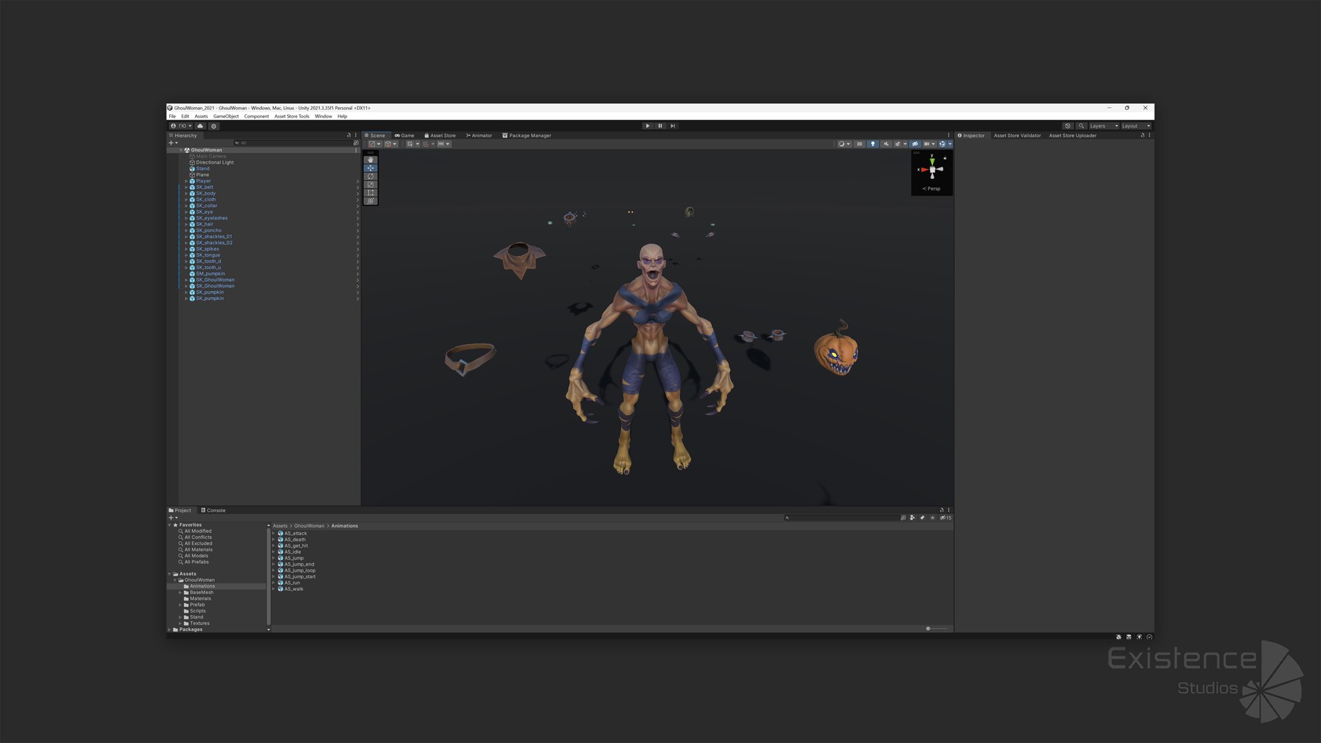 Stylized Ghoul Woman - Pumpkin Halloween - 54 Model - TurboSquid 2283578