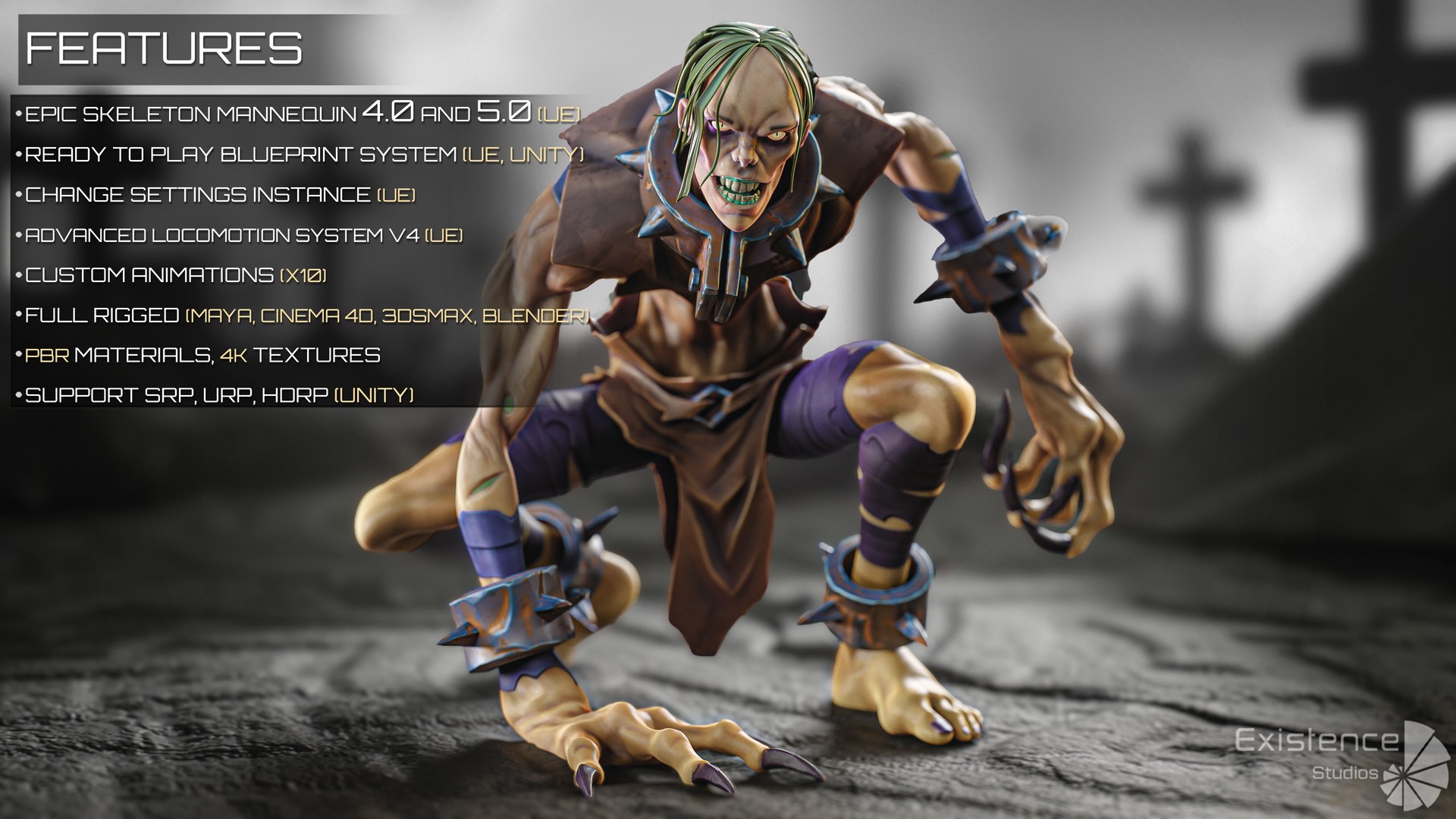 Stylized Ghoul Woman - Pumpkin Halloween - 54 Model - TurboSquid 2283578
