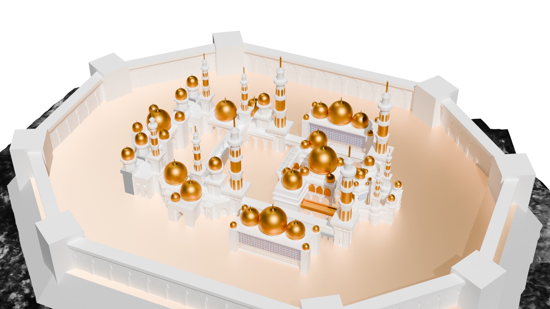 3D Modern Magnificent Mosque Architecture Model - TurboSquid 2213715