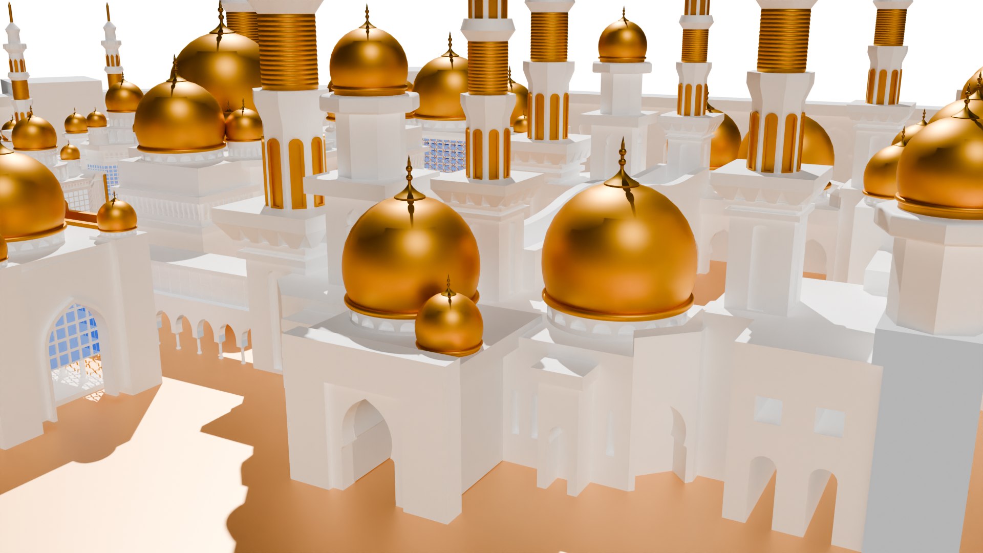 3D Modern Magnificent Mosque Architecture Model - TurboSquid 2213715