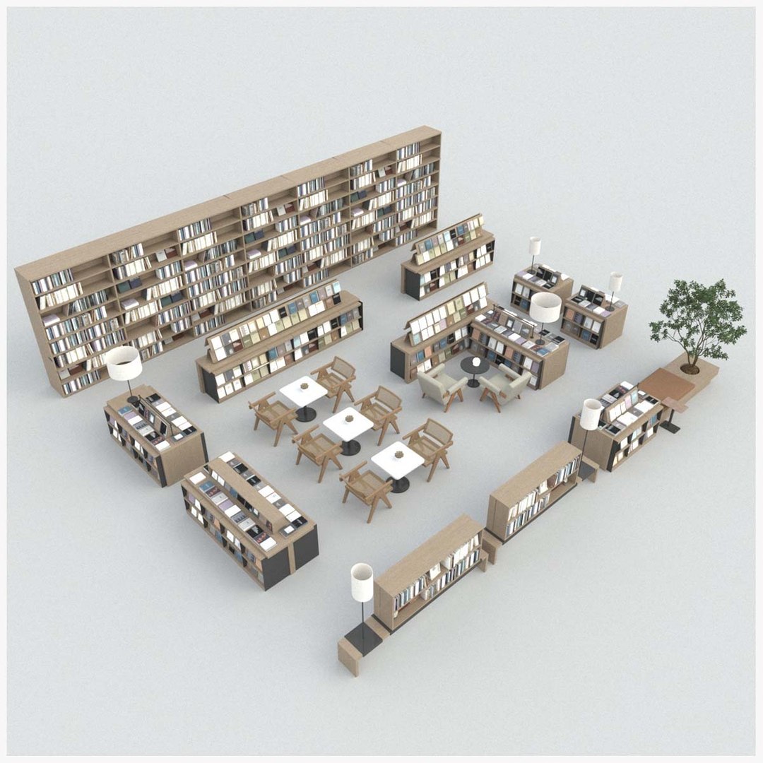 图书馆书架收藏13D模型 - TurboSquid 2175826