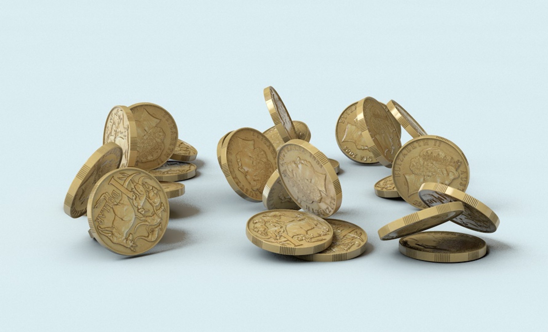 Australian Dollar Coin 3d Model