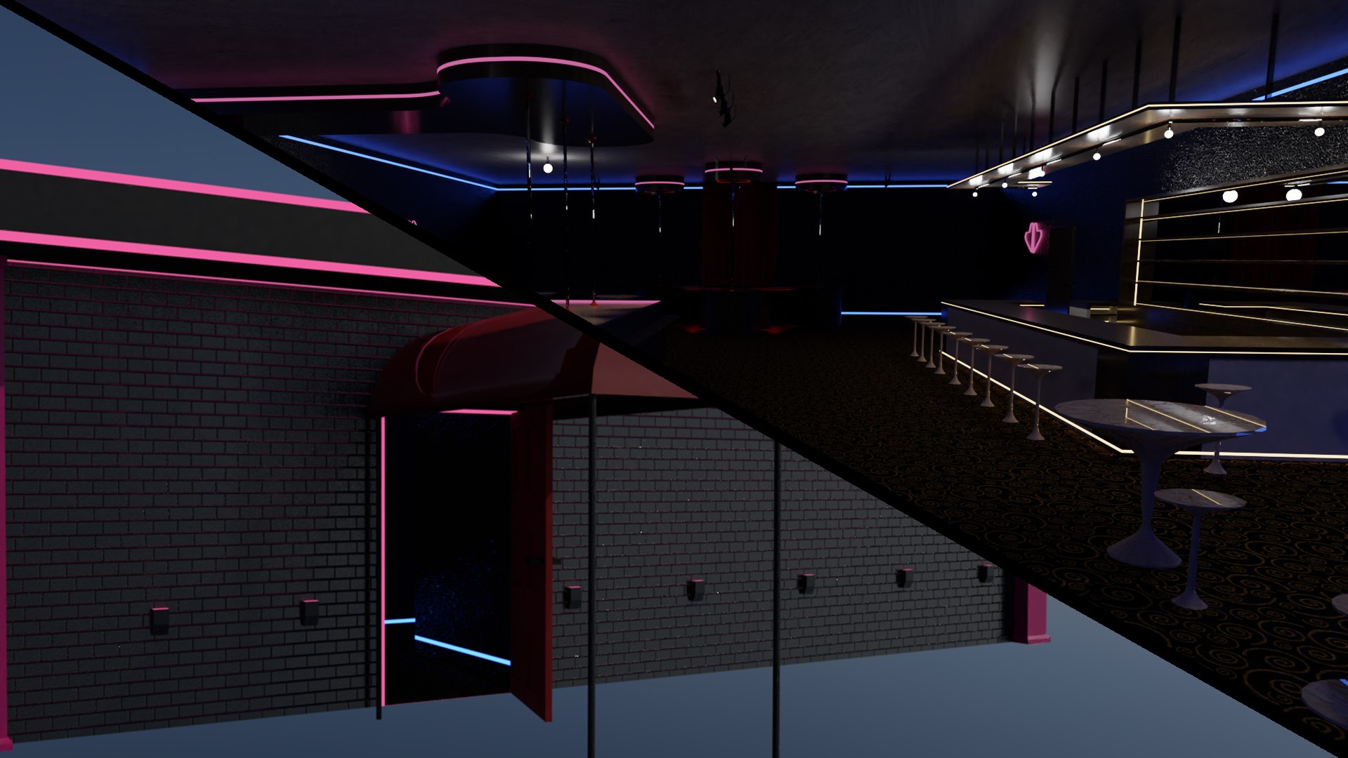 Strip Club Exterior And Interior 3D Model - TurboSquid 2190735