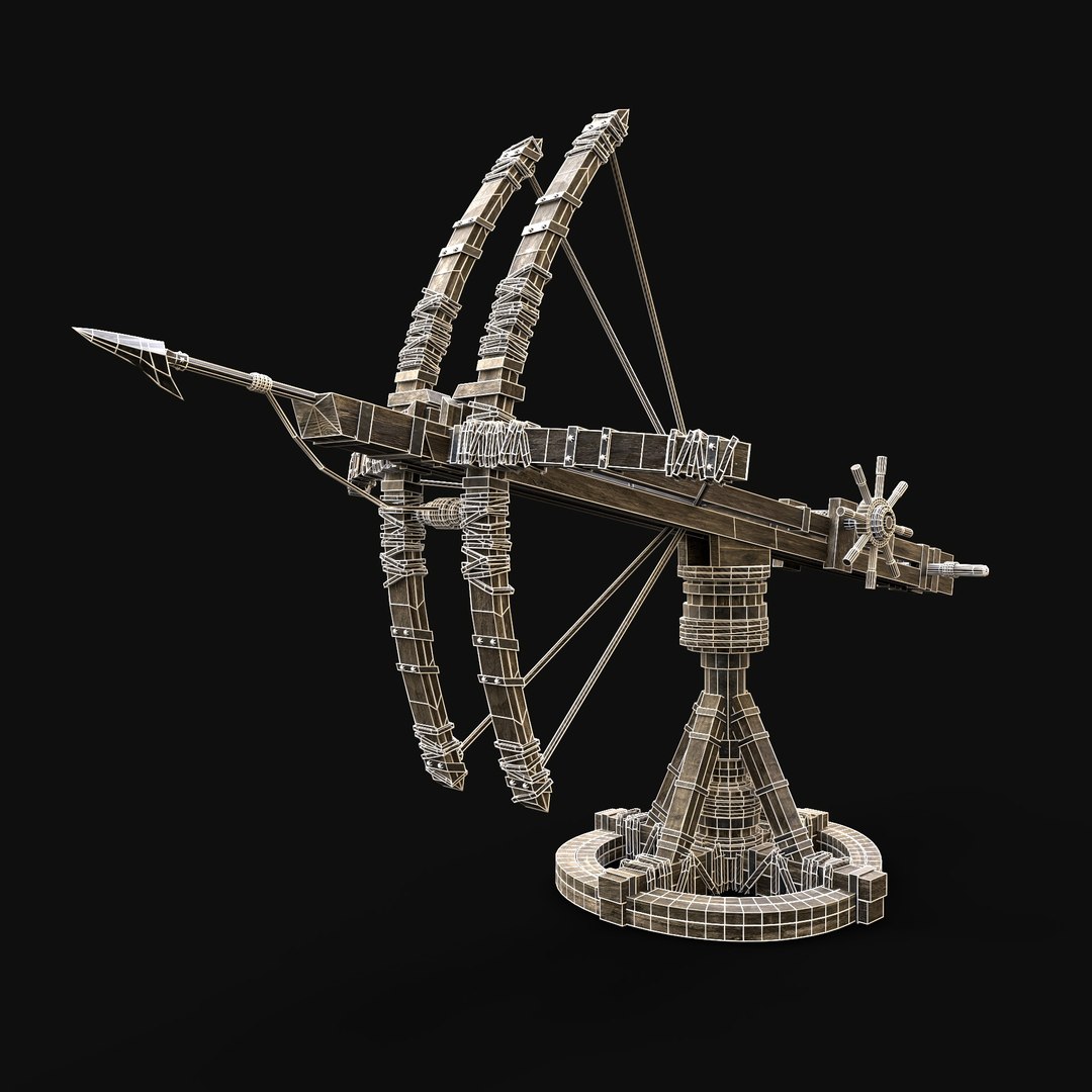 BALLISTA HARPOON LAUNCHER WAR MACHINE MEDIEVAL SIEGE ENGINE 3D Model ...
