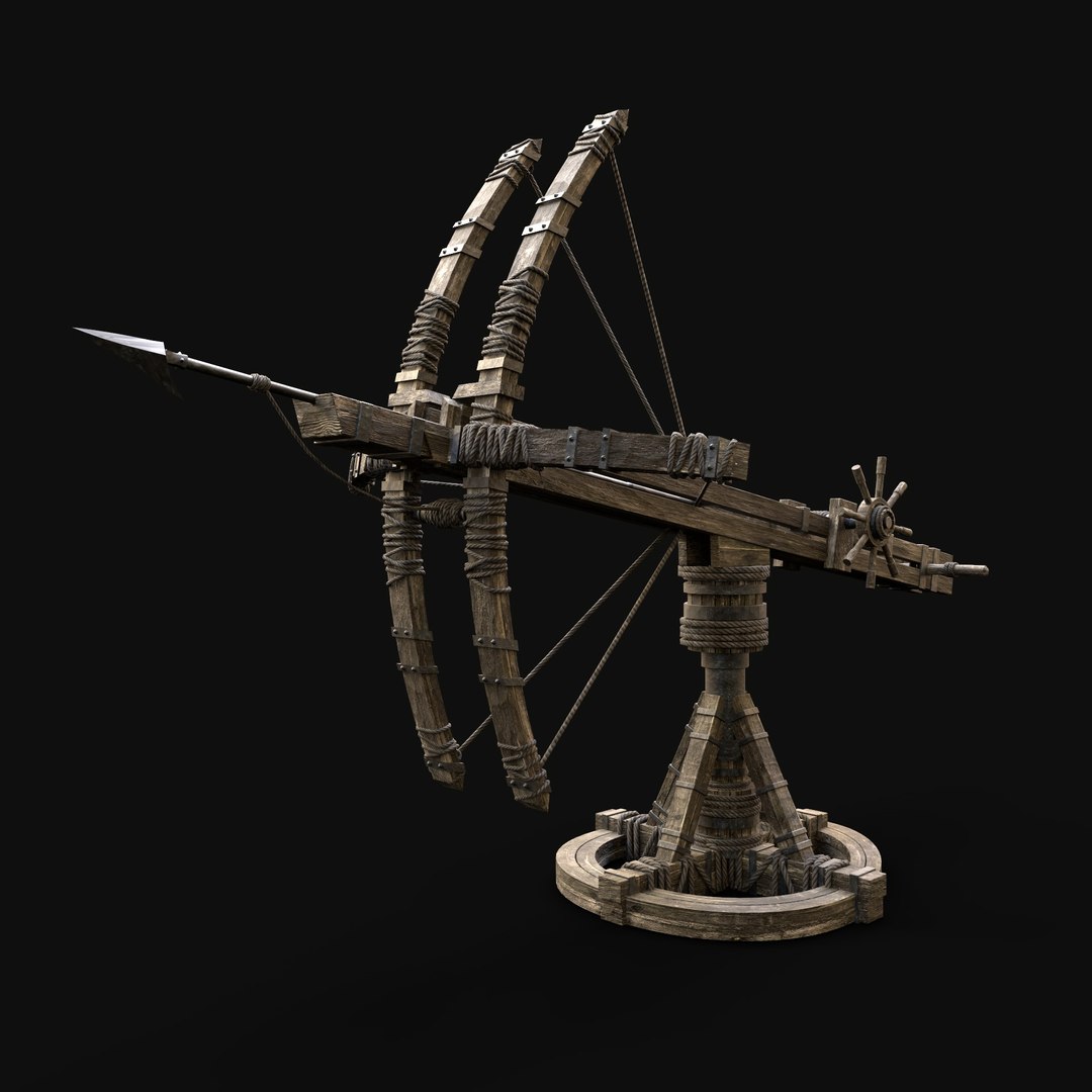 BALLISTA HARPOON LAUNCHER WAR MACHINE MEDIEVAL SIEGE ENGINE 3D Model ...