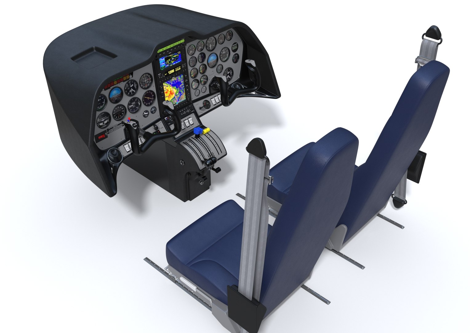 Aircraft Control Panel And Seats 3 Model - TurboSquid 1845993