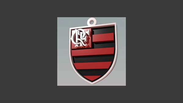 modelo 3d Logo de Flamengo Logo de escudos imprimible y renderizable ...