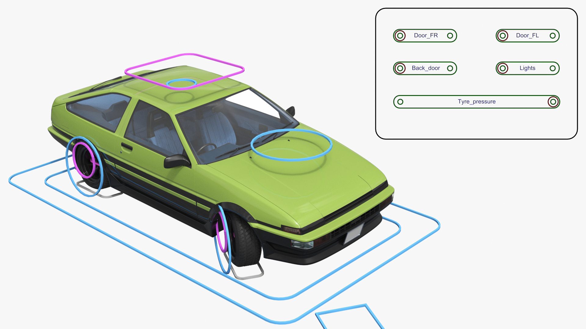 Retro Coupe With Pop-Up Headlights Rigged 3D Model - TurboSquid 2413098