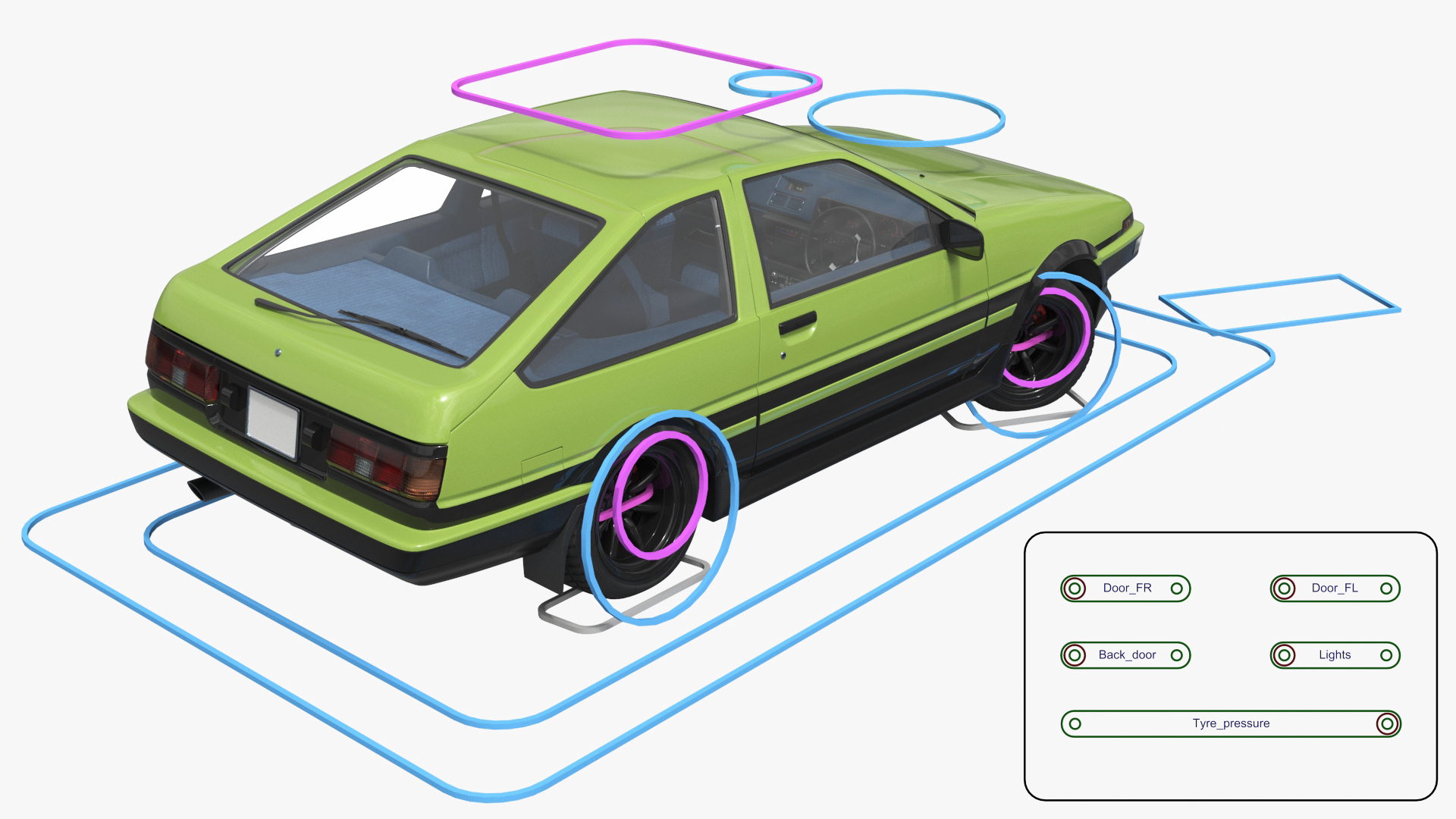 Retro Coupe With Pop-Up Headlights Rigged 3D Model - TurboSquid 2413098