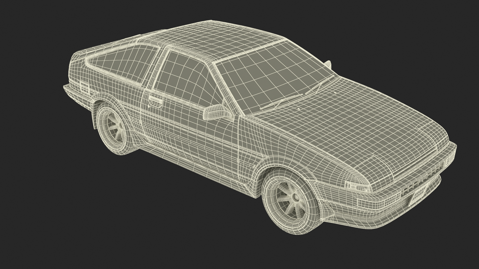 Retro Coupe With Pop-Up Headlights Rigged 3D Model - TurboSquid 2413098