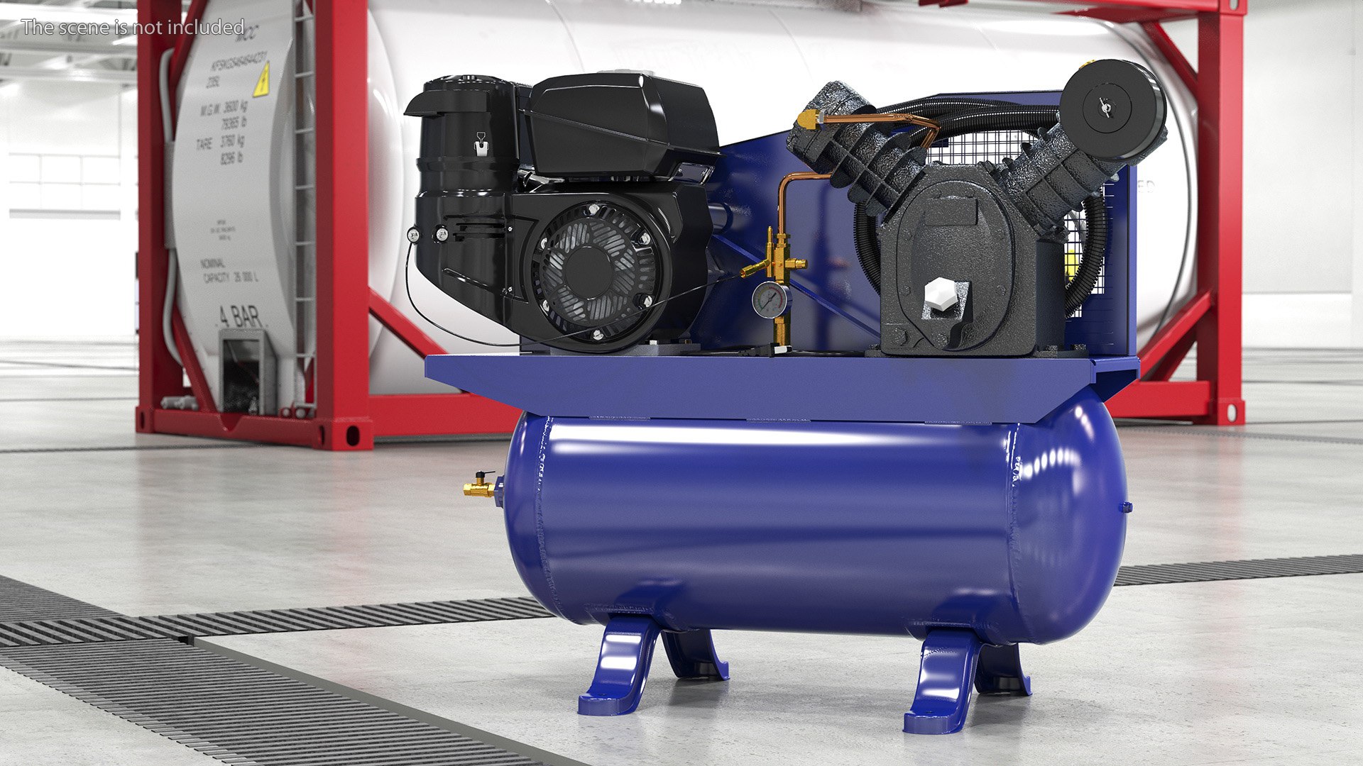 3D Piston Air Compressor Diesel Blue - TurboSquid 2148486