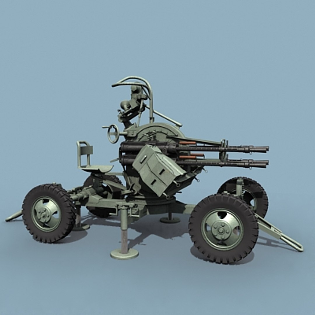 3d Model Soviet Zpu-4