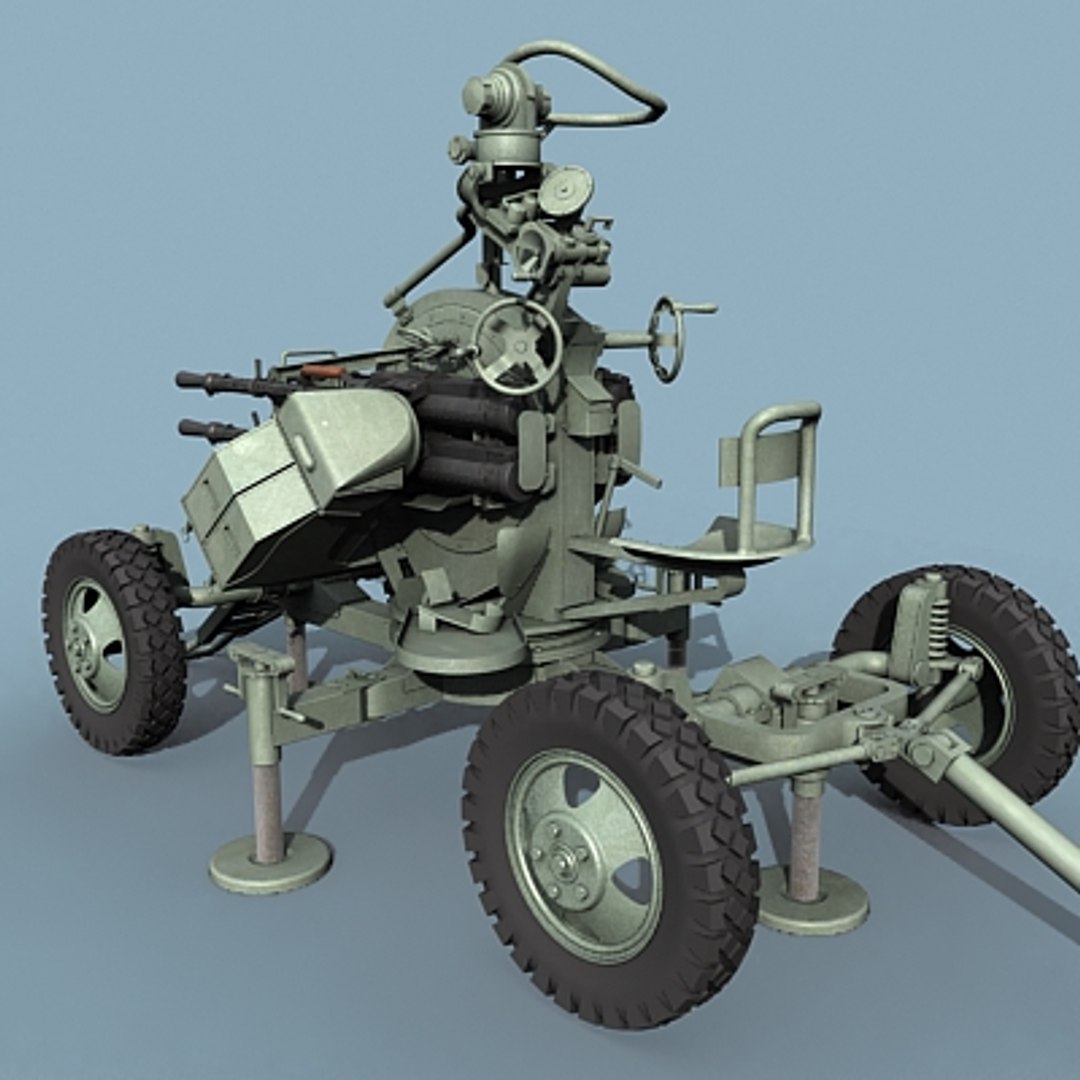 3d Model Soviet Zpu-4