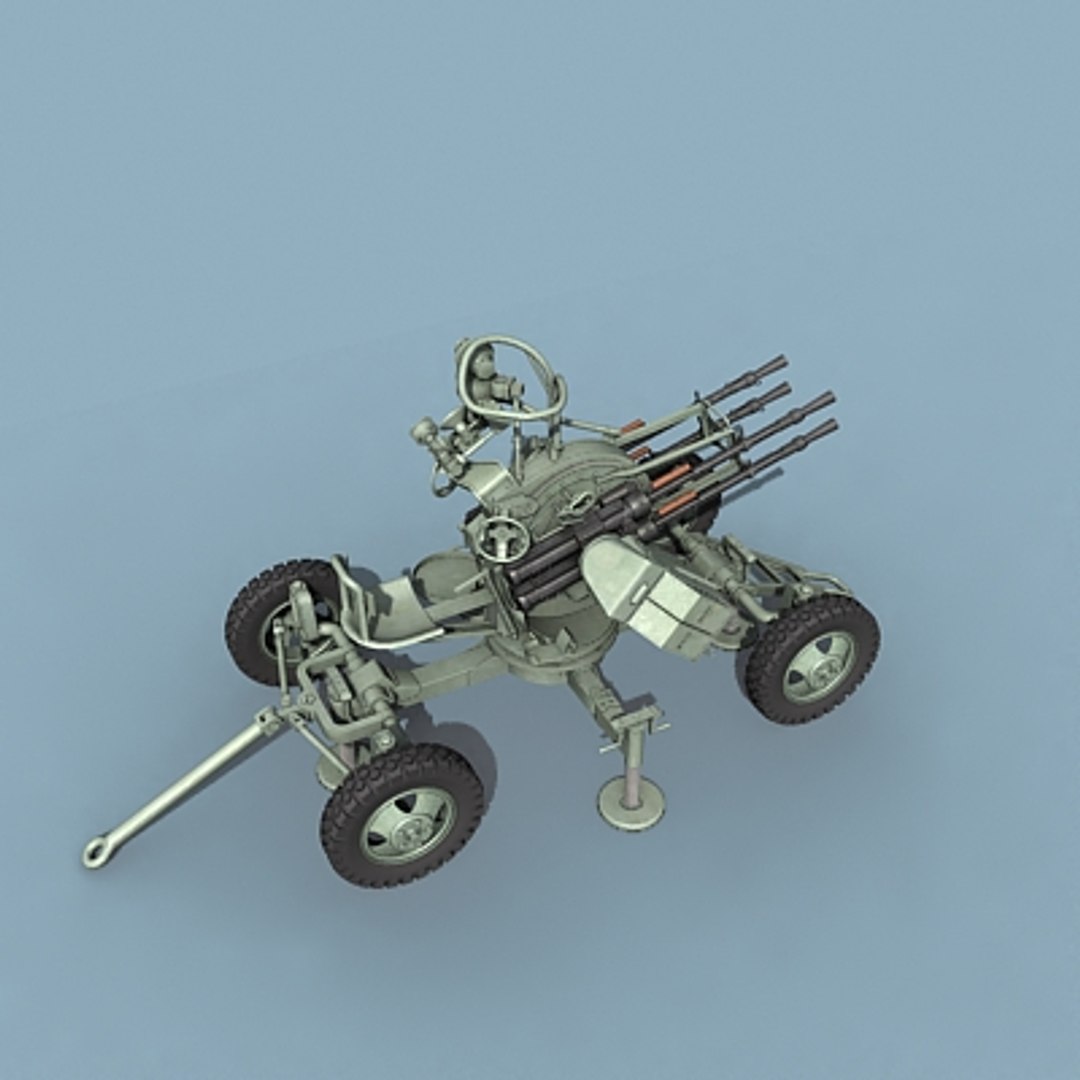 3d Model Soviet Zpu-4