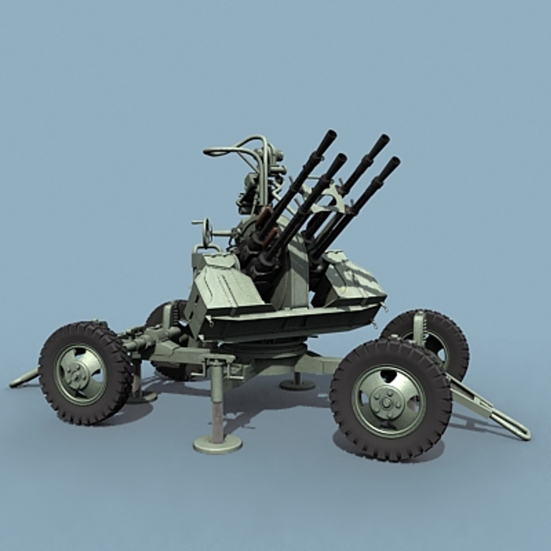 3d Model Soviet Zpu-4