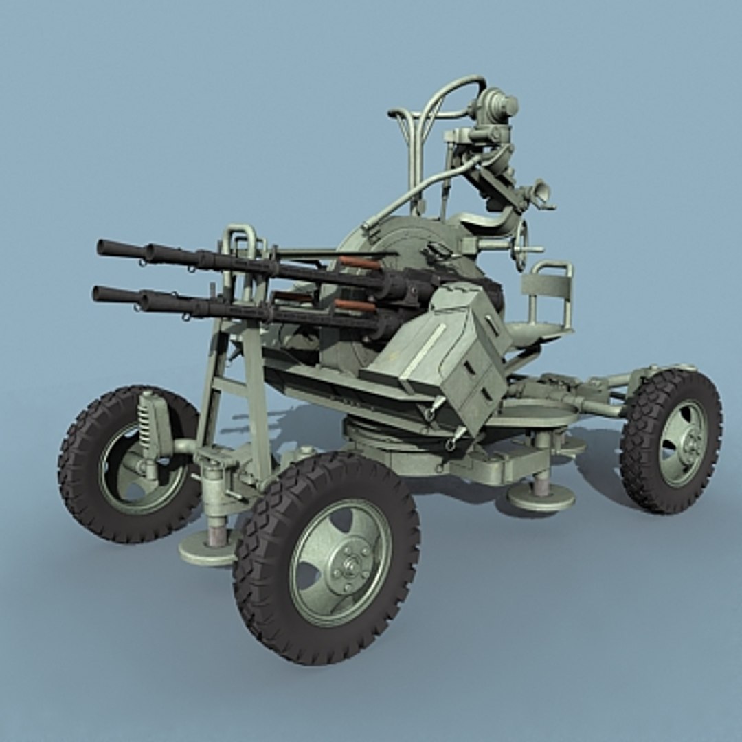 3d Model Soviet Zpu-4