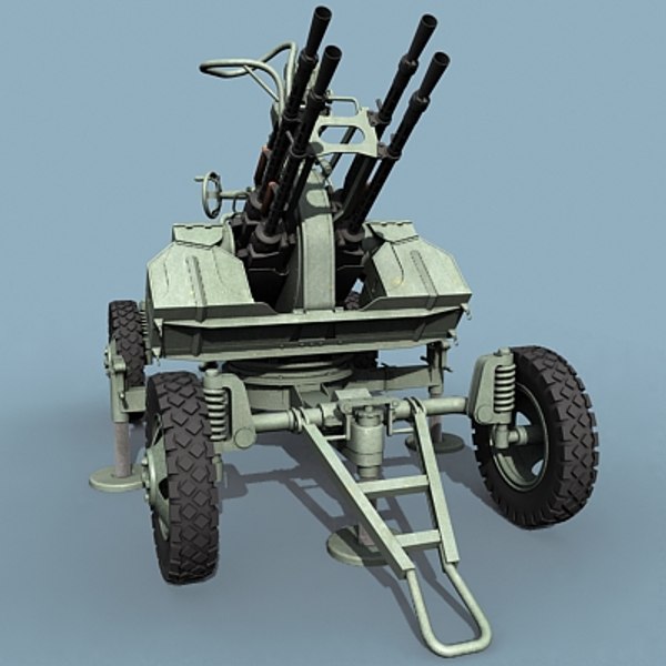 3d model soviet zpu-4