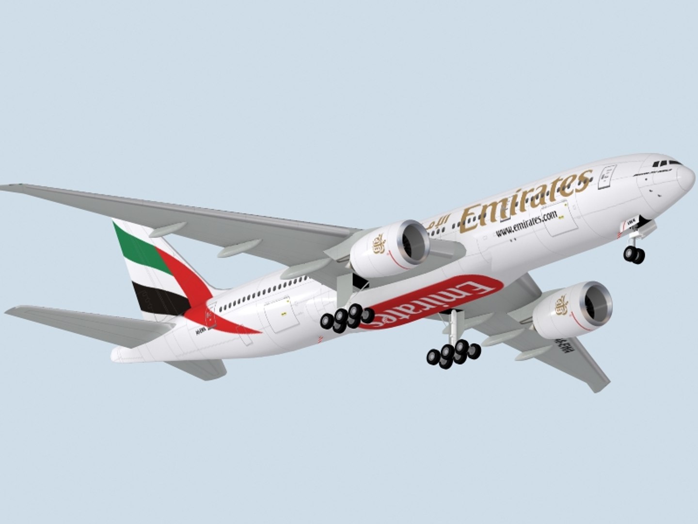 B 777-200 Lr Emirates 3d C4d