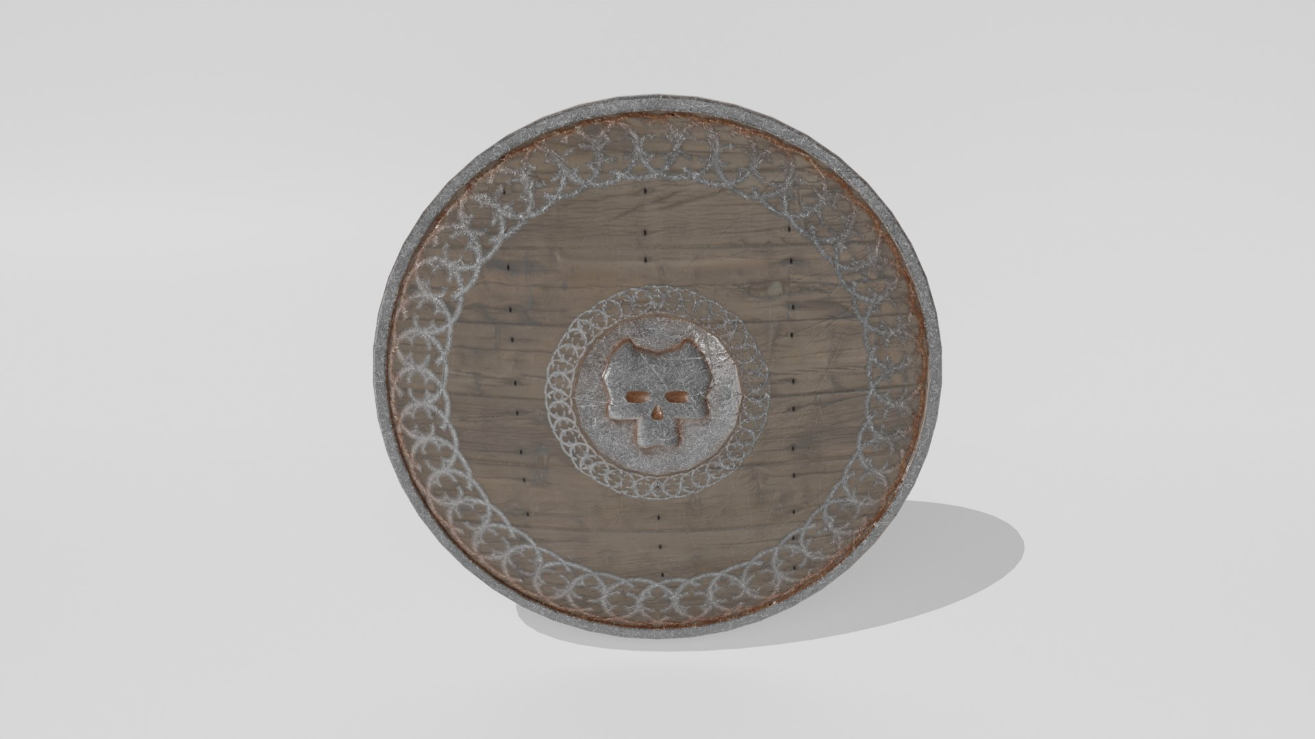 3D Low Poly Skull Shield PBR - Battered Model - TurboSquid 1976362