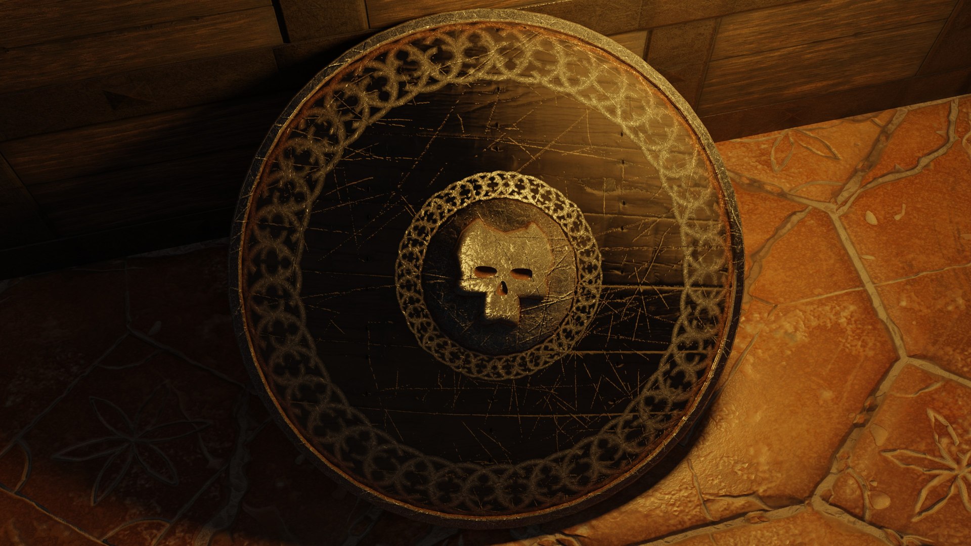 3D Low Poly Skull Shield PBR - Battered Model - TurboSquid 1976362