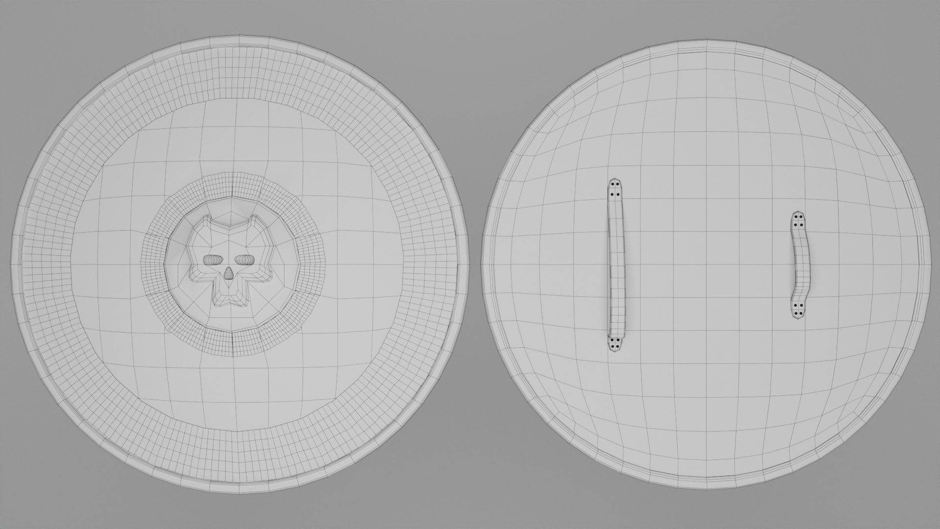 3D Low Poly Skull Shield PBR - Battered Model - TurboSquid 1976362