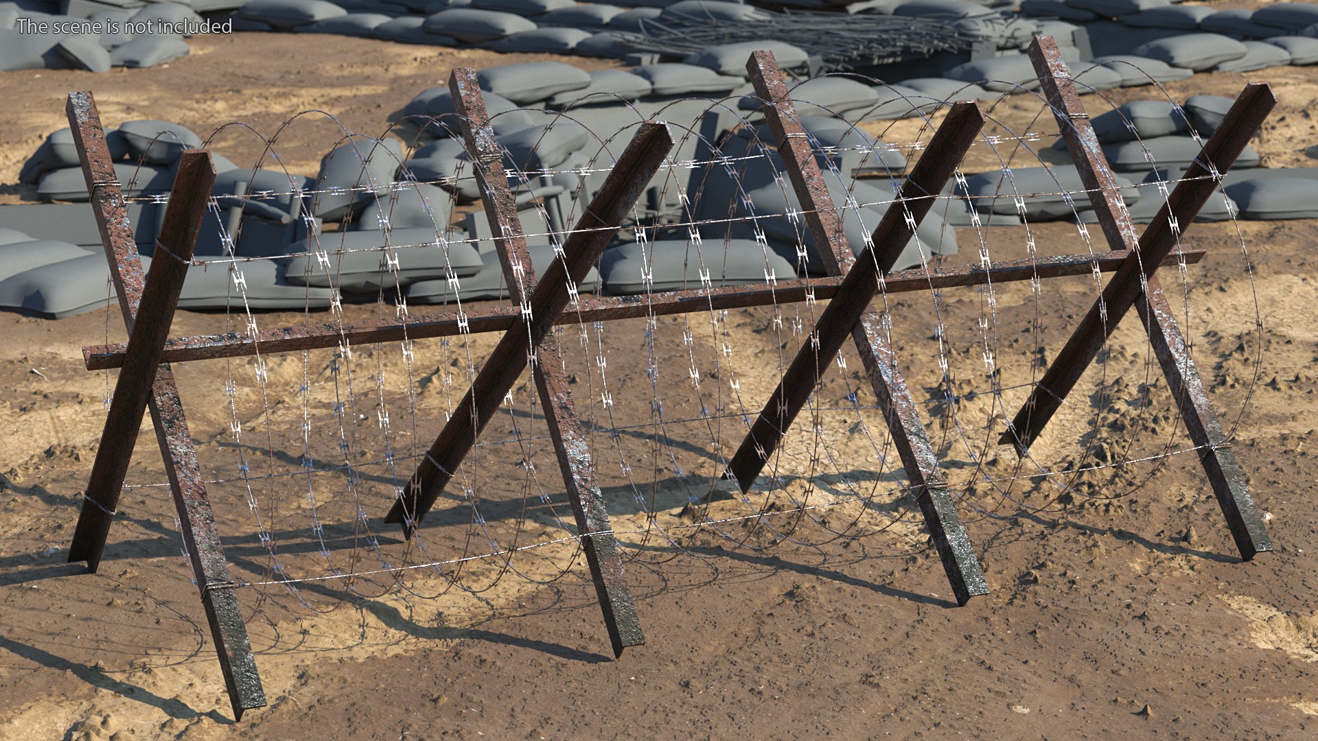 3D razor wire coil barrier model - TurboSquid 1713197