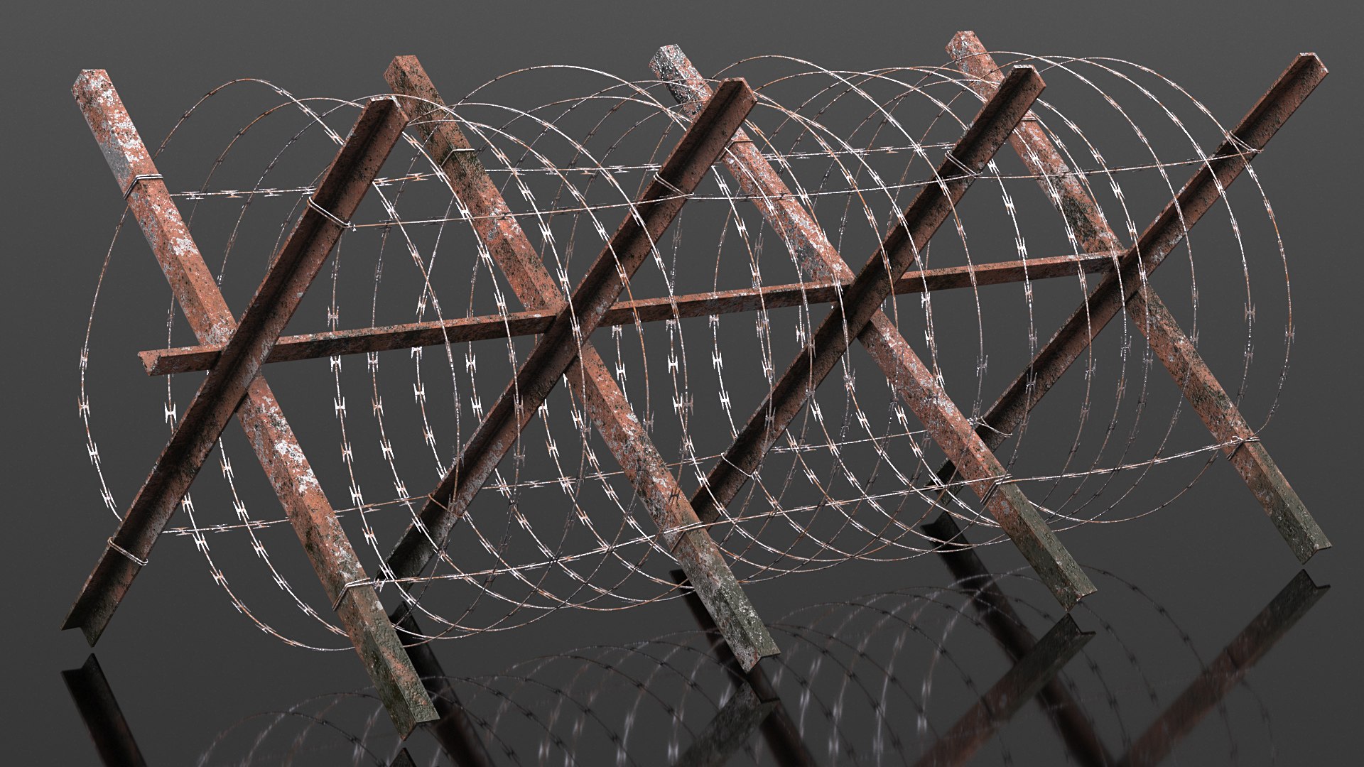3D razor wire coil barrier model - TurboSquid 1713197