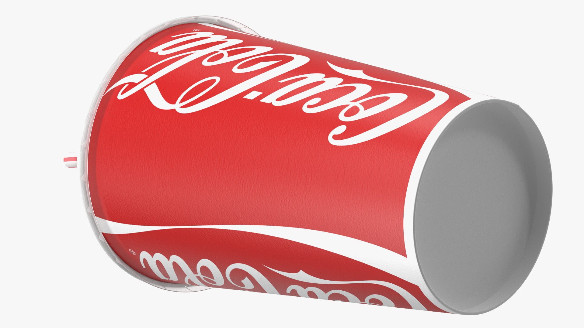 3D Model Coca-Cola Branded Paper Cup With Straw - TurboSquid 2346033