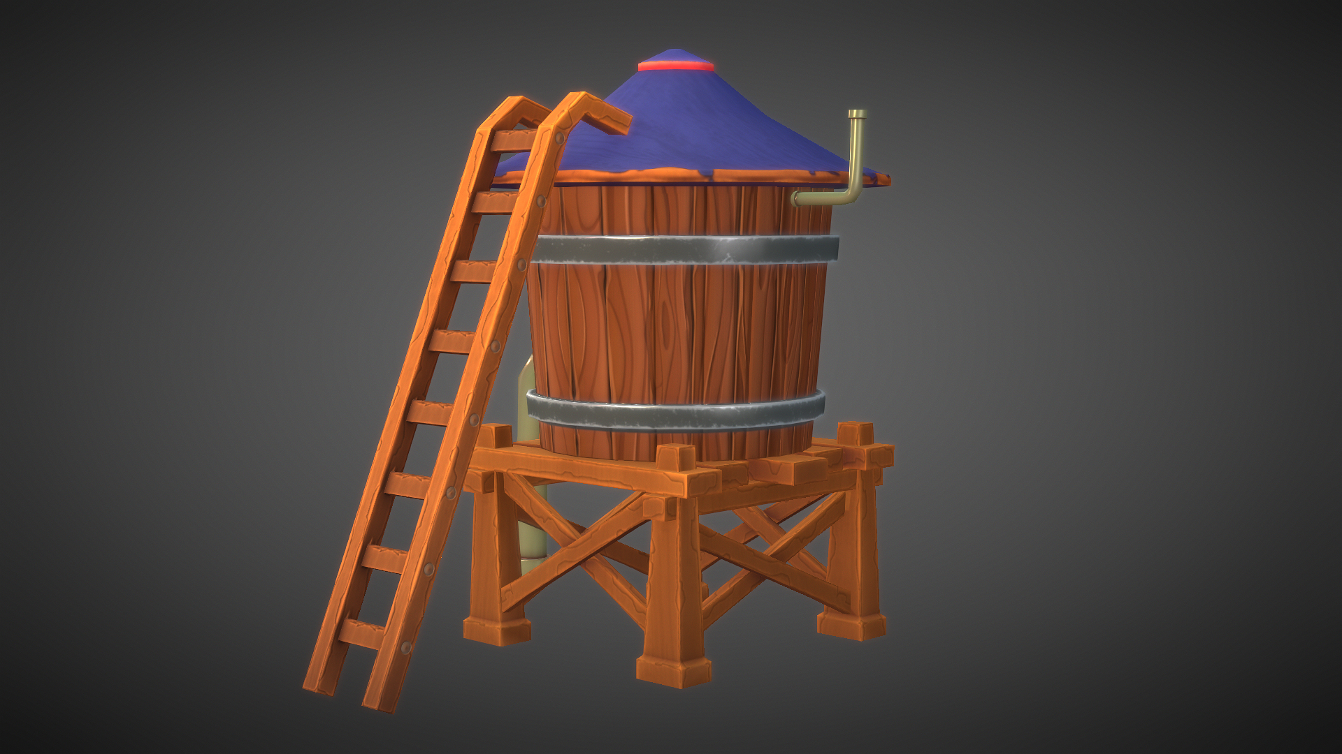 Stylized Water Tank 3D Model - TurboSquid 2025557
