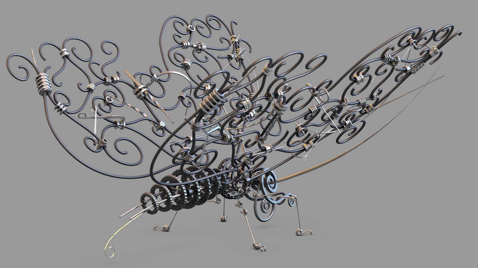 3D Steam Punk Butterfly - TurboSquid 1735101