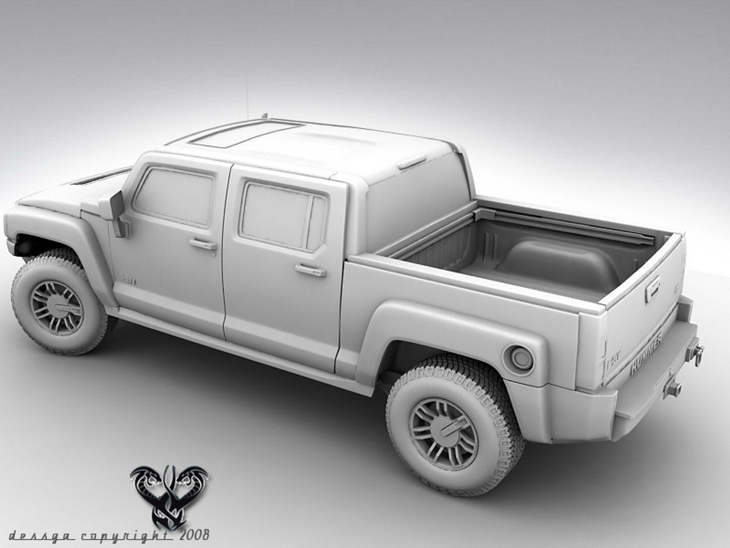 Hummer H3t Alfa 3d Model