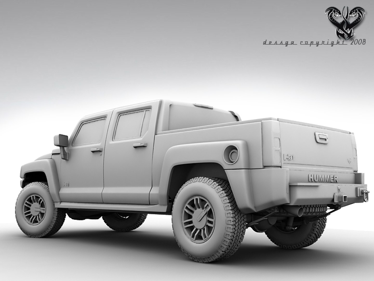 Hummer H3t Alfa 3d Model