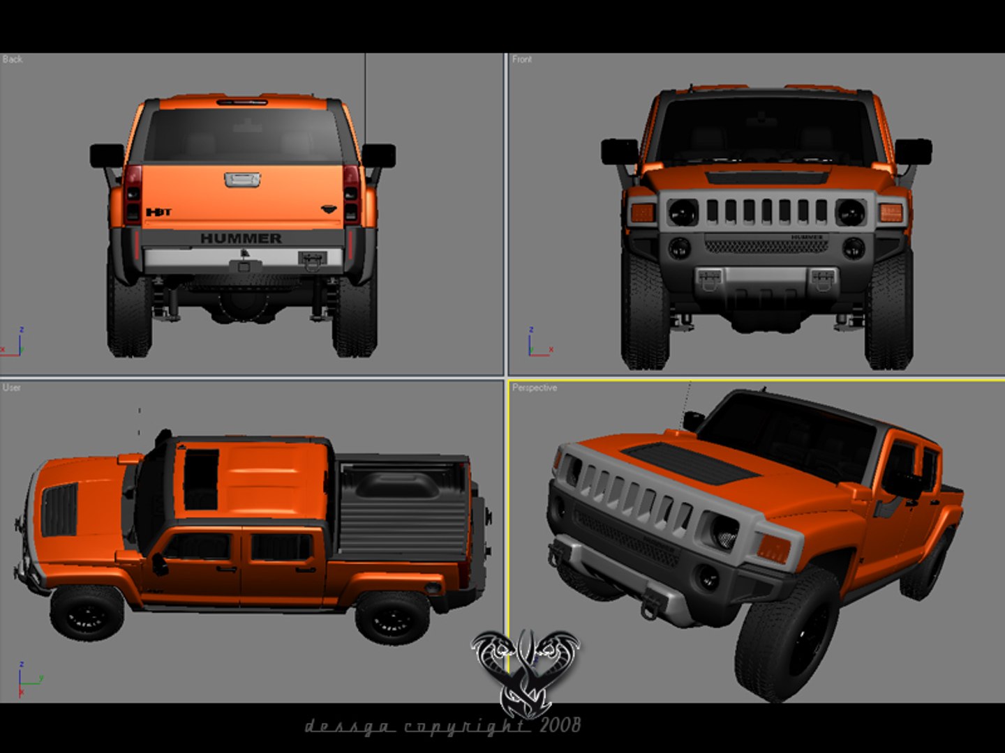 Hummer H3t Alfa 3d Model