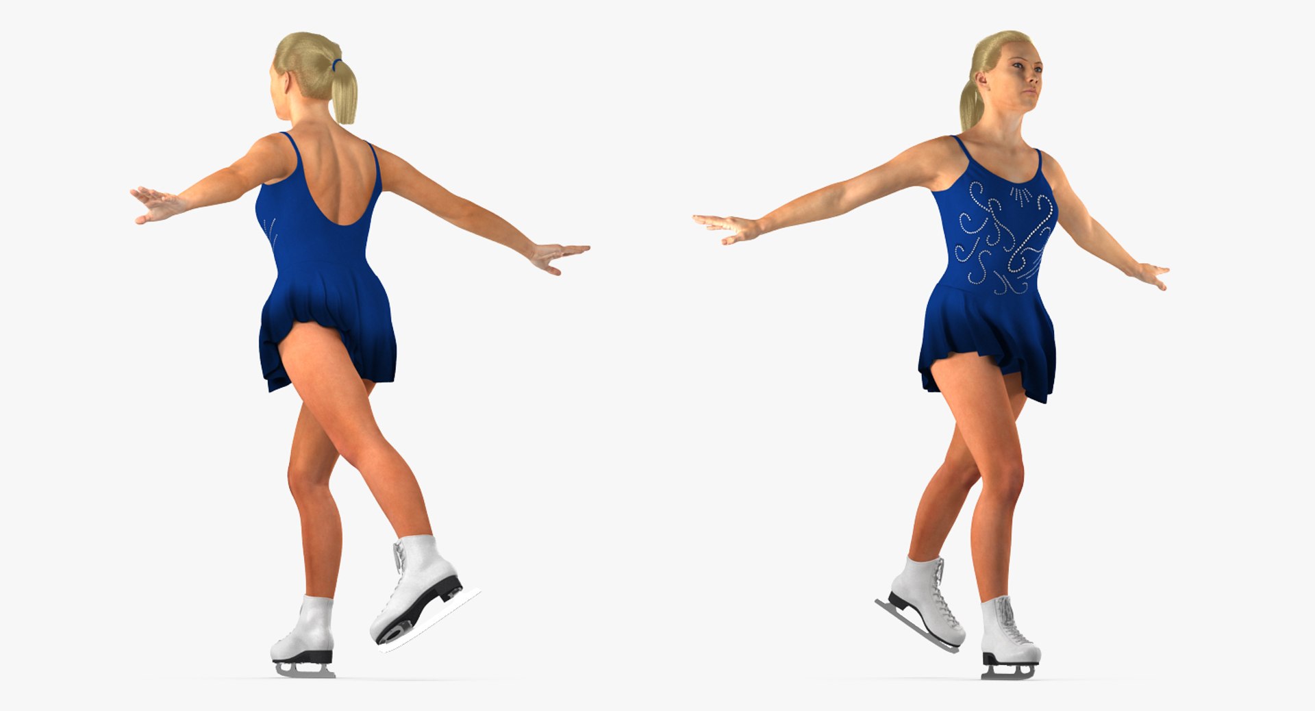 3d Female Figure Skater 2